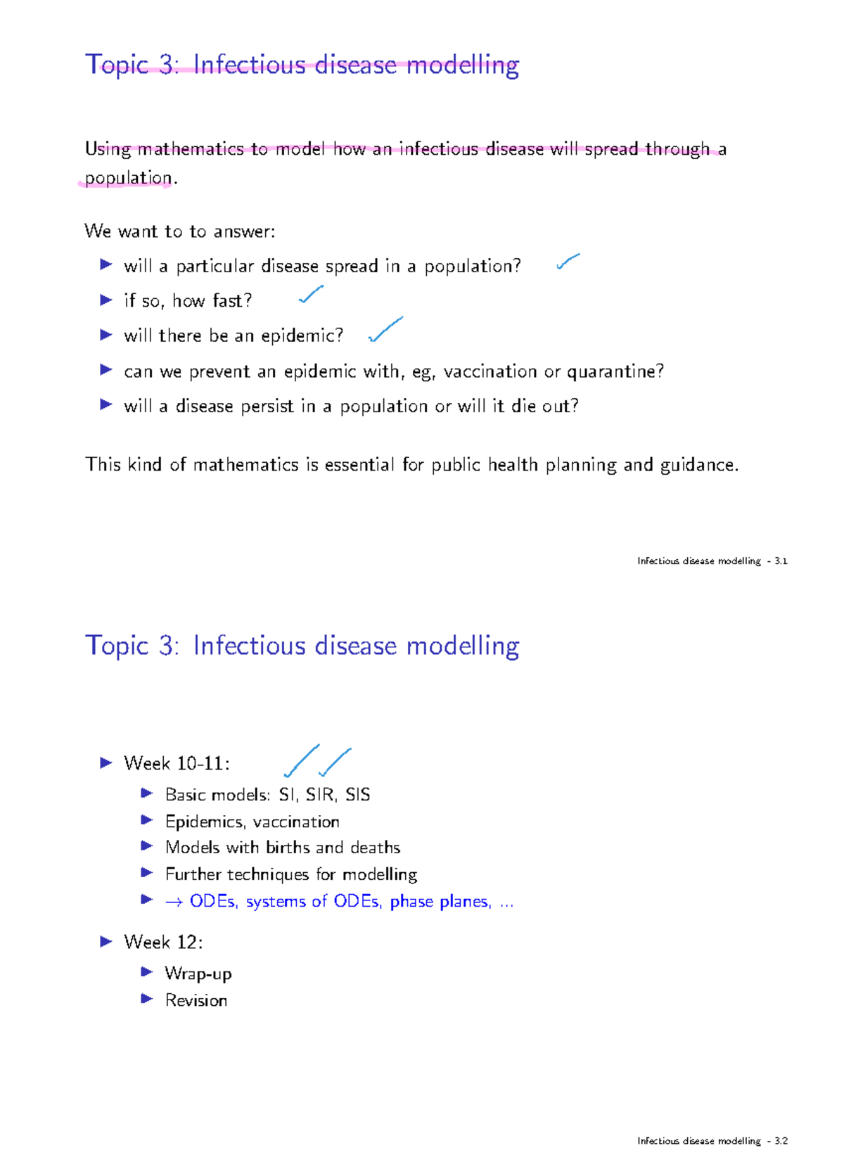 Epidemics annotated - Topic 3: Infectious disease modelling Using ...