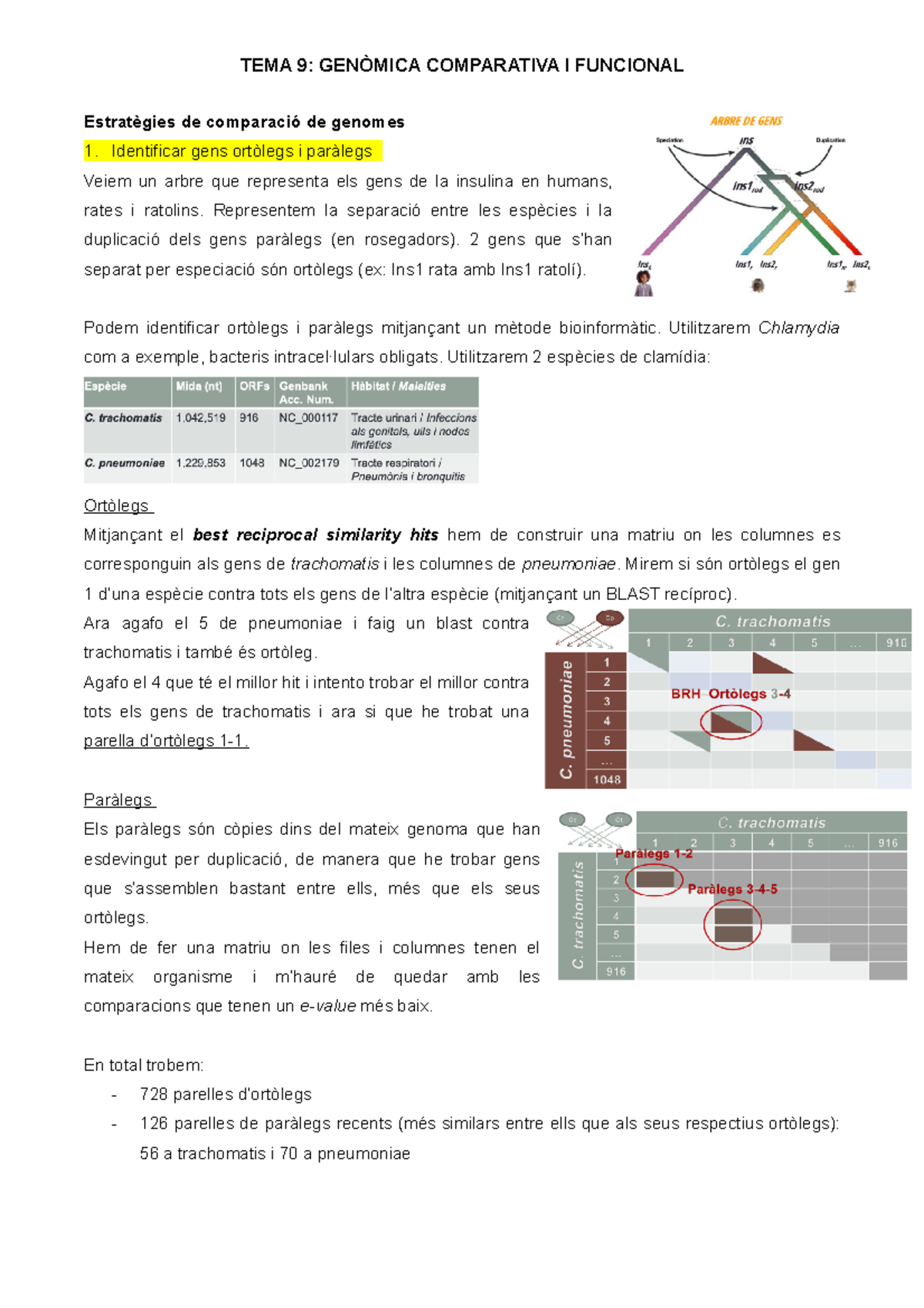 T9- genomia comparativa i funcional - Estratègies de comparació de ...