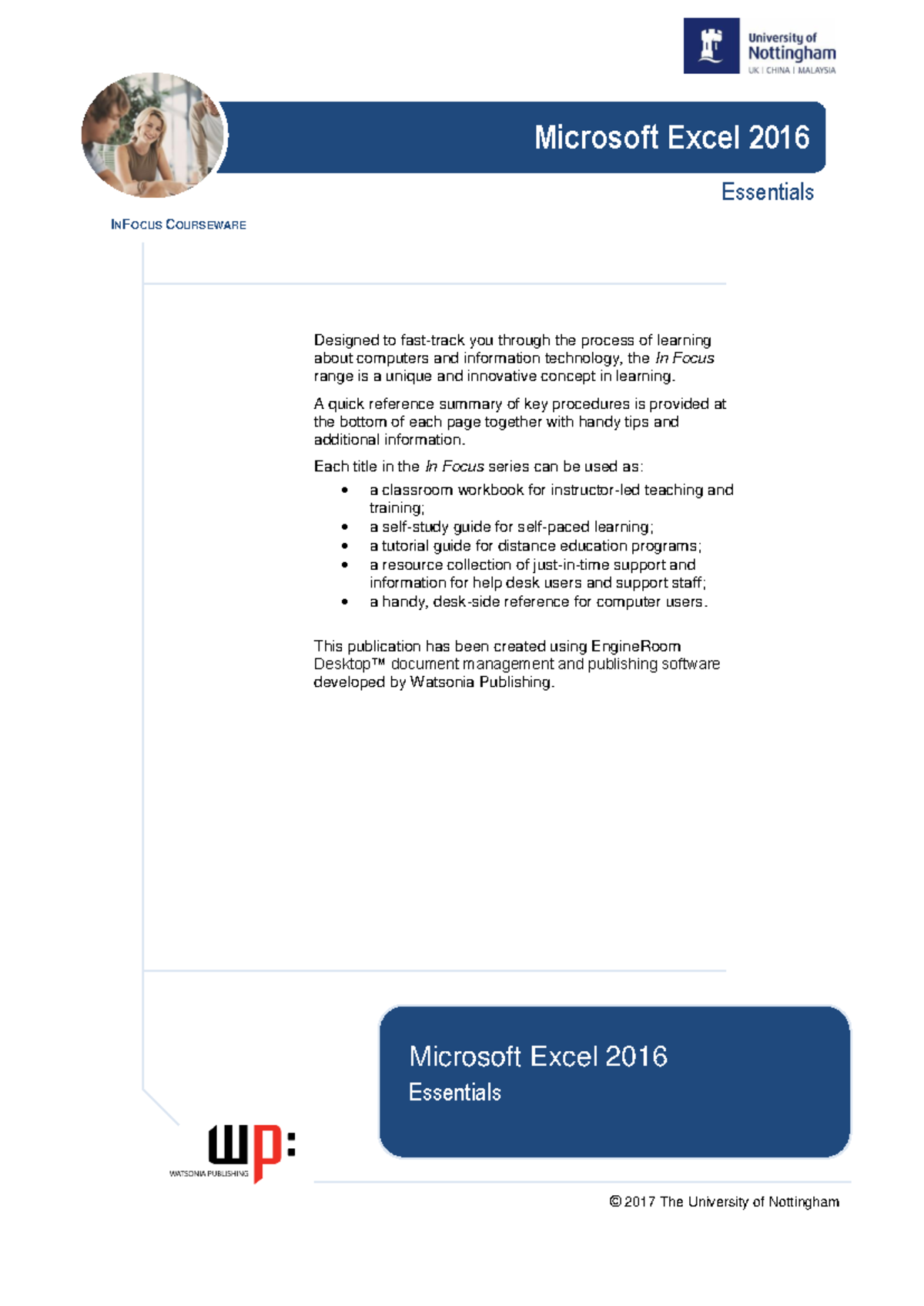 Excel Essentials - Microsoft Excel 2016 INFOCUS COURSEWARE Designed to ...
