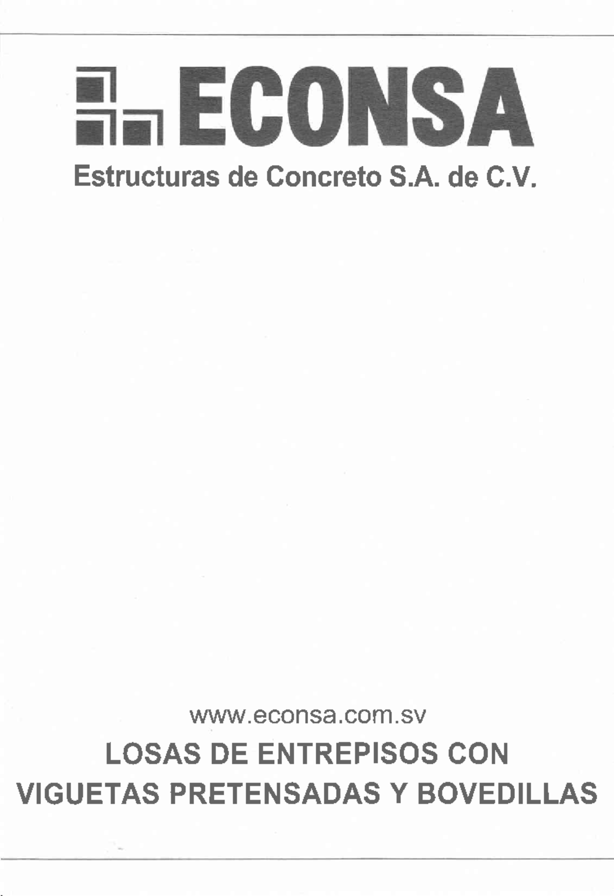 Catalogo 1 DE Econsa Completo - Estructuras de Goncreto S. de C. econsa.com ####### LOSAS DE ...