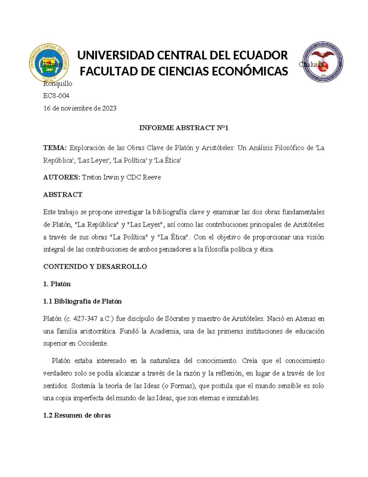Chaluisa Edwin Abstrac 2 - Edwin Chaluisa Ronquillo EC8- 16 de ...