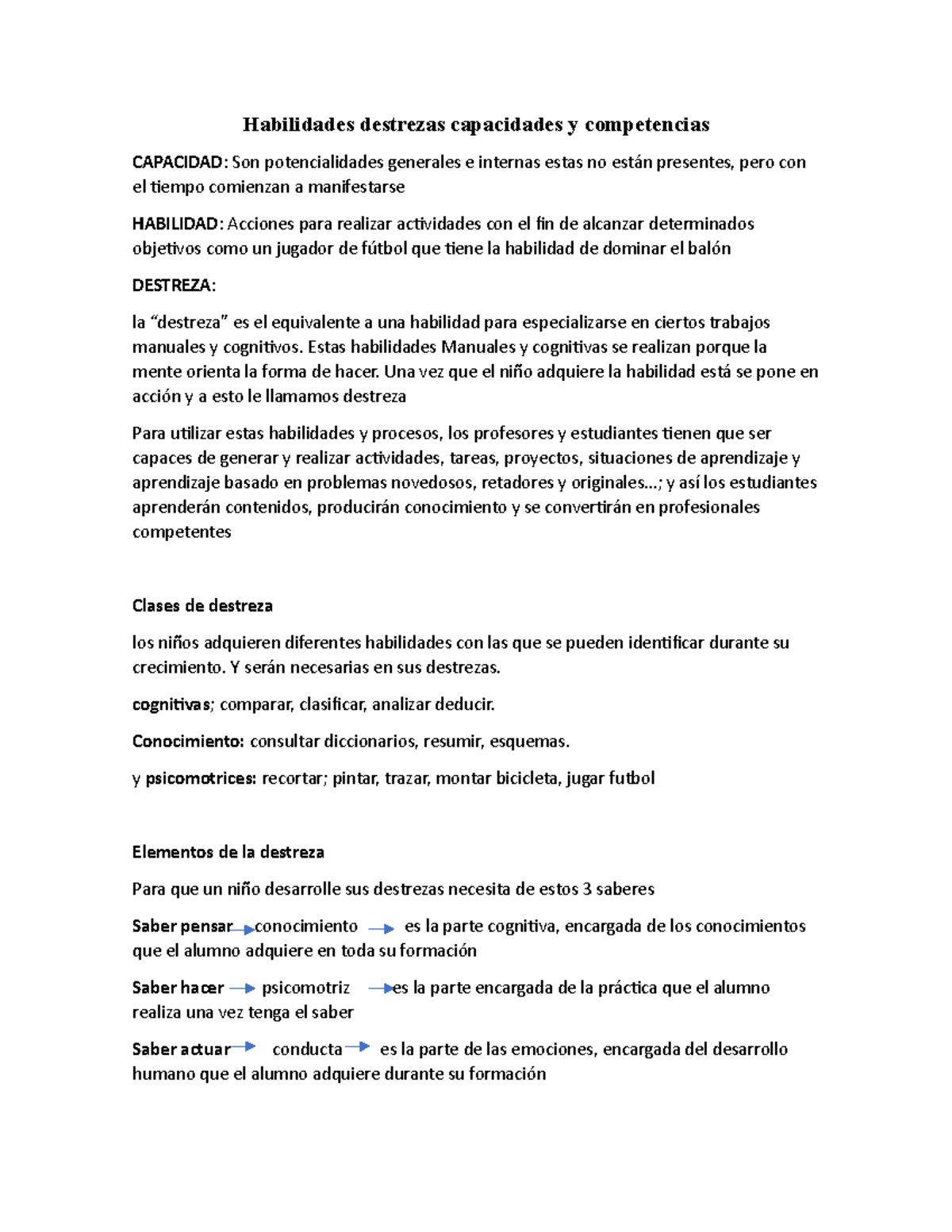 Habilidades destrezas capacidades y competencias - Habilidades ...