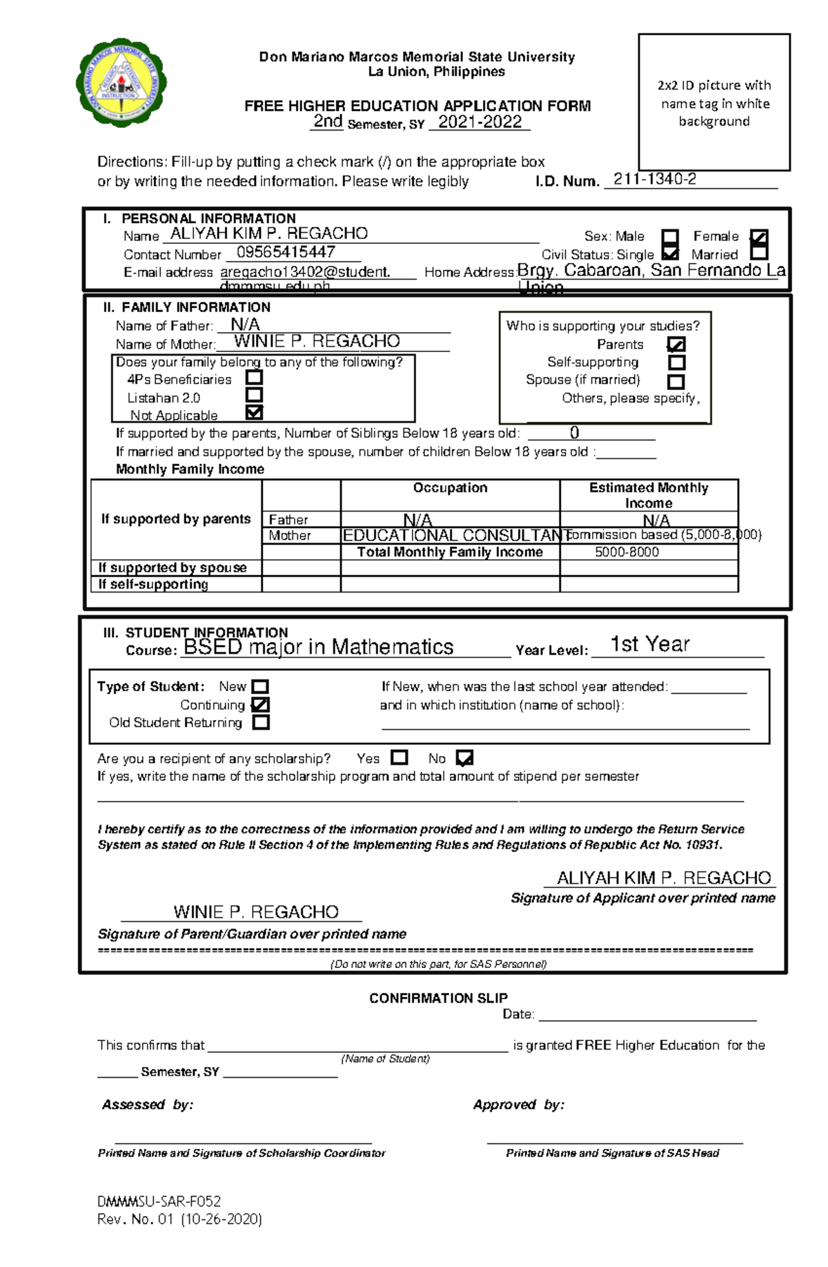 SAR-F052 FREE Higher Education FORM - The Teacher and the Community ...