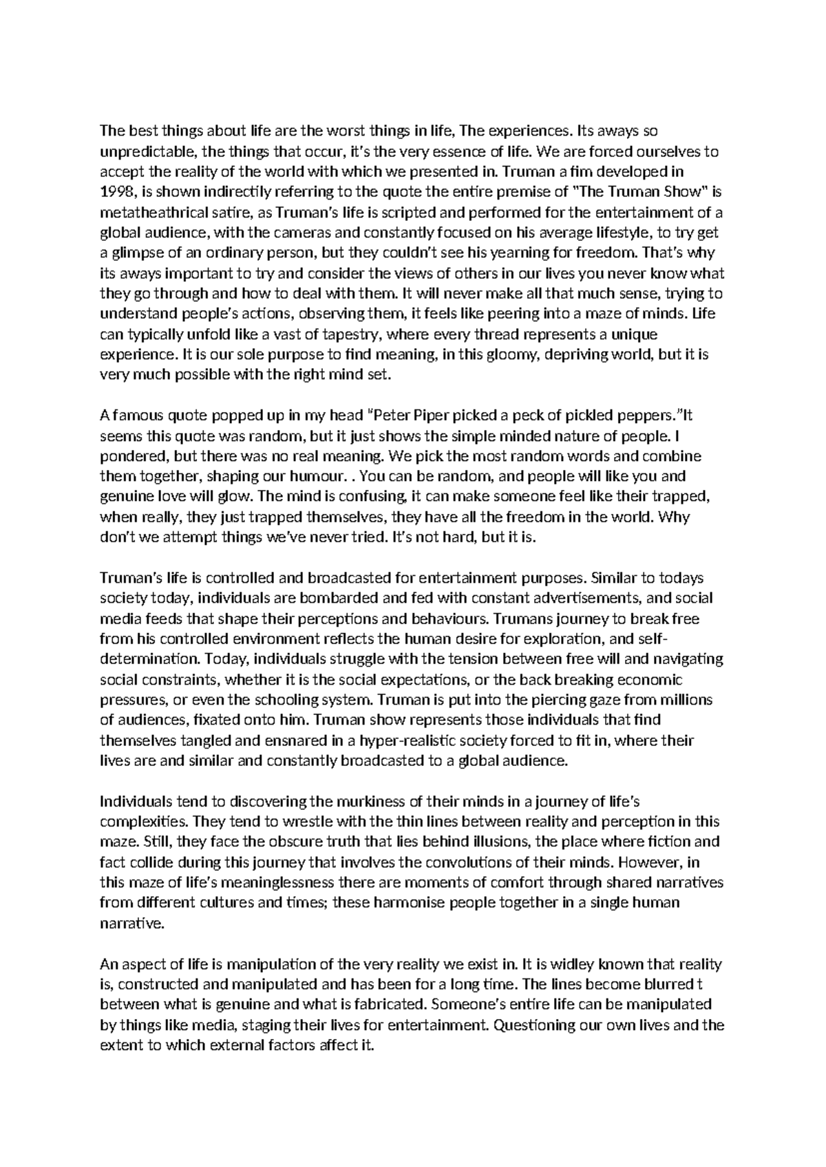 Compose a discursive essay responsive to the stimulus below - The best ...