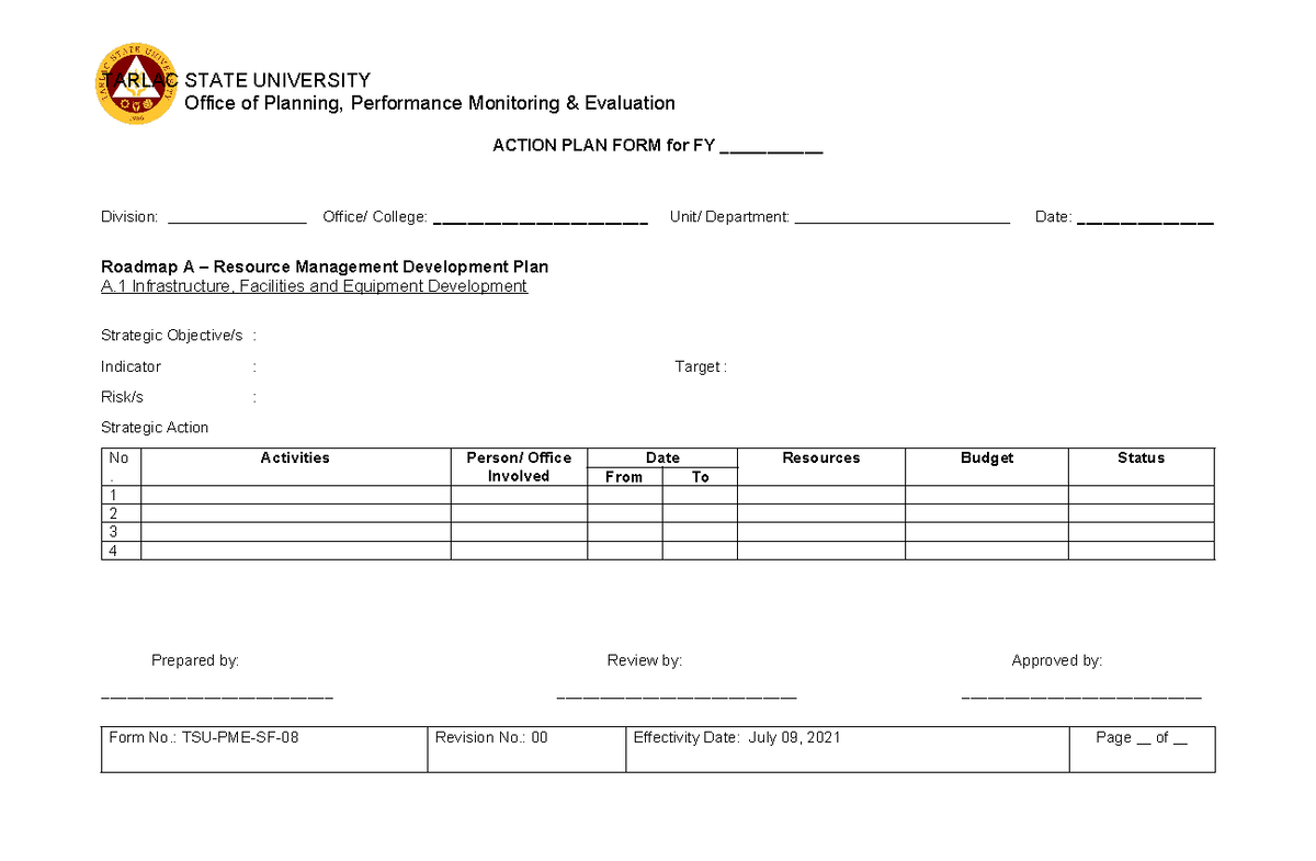 Tsu-pme-sf-08-action-plan-form - Office of Planning, Performance ...