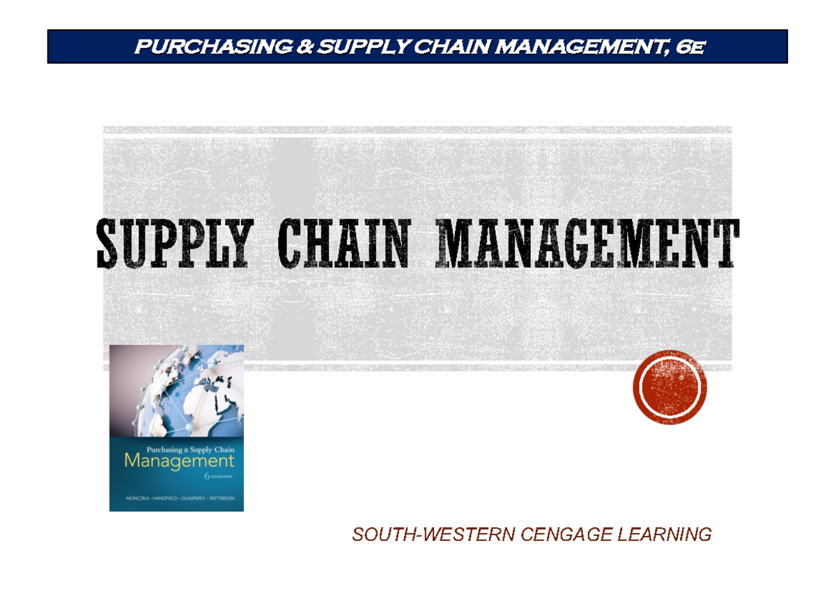 Chapter 1 Introduction to Purchasing and Supply Chain Management ...