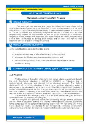 IMS - Teaching Multigrade - Studocu