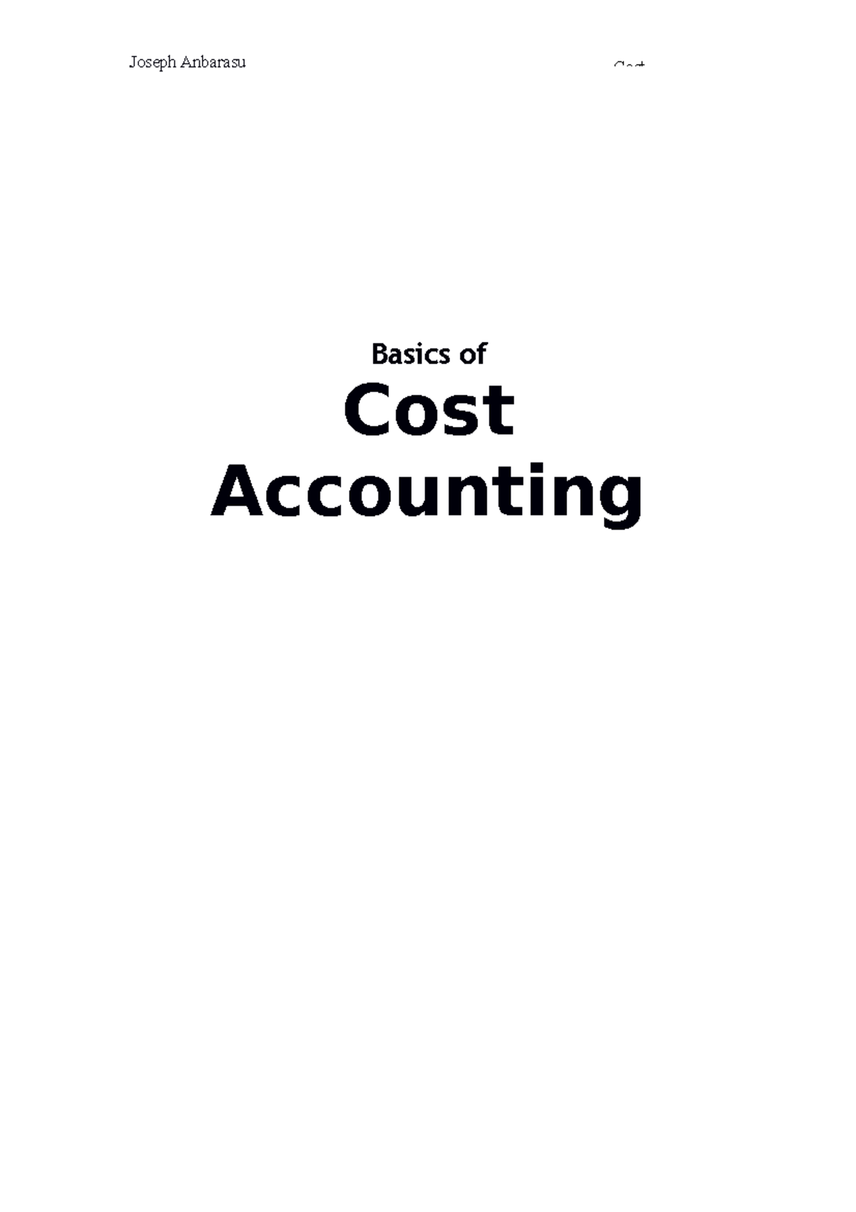 Cost-Accounting - The book it self is enough! - Basics of Cost ...