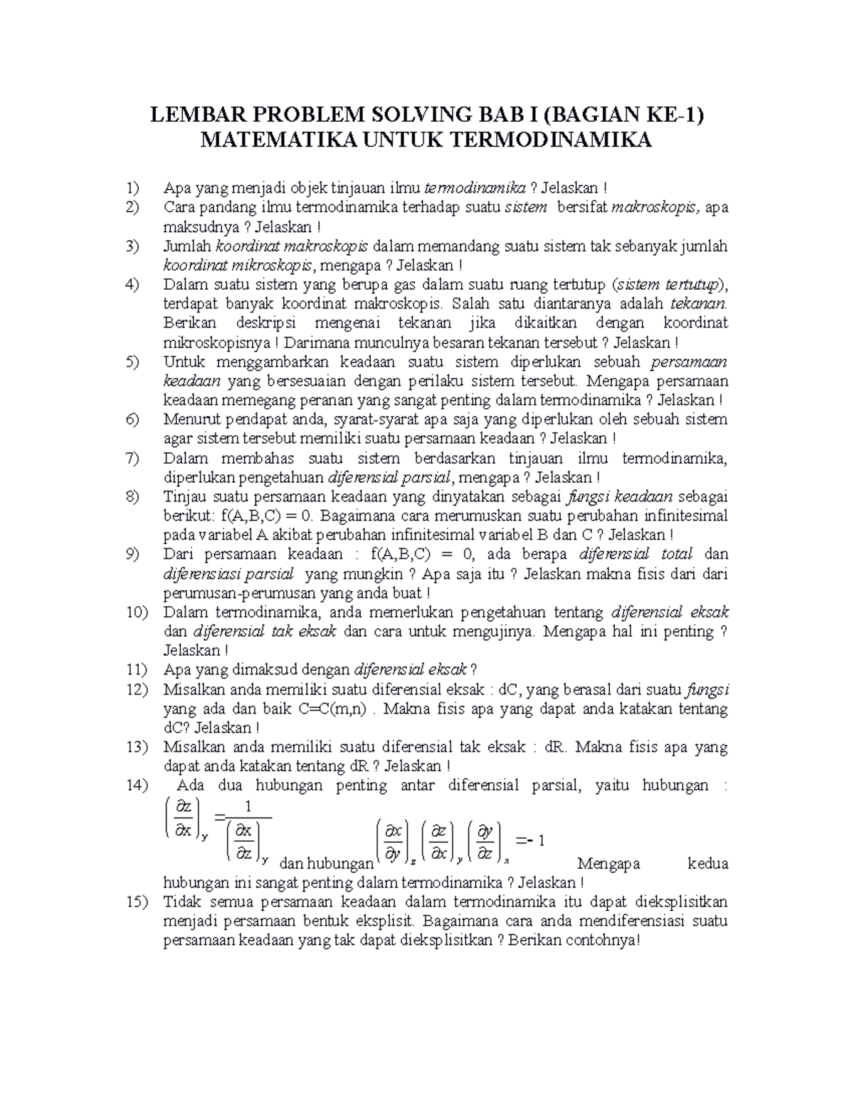 Lembar Problem Solving BAB I (Bagian 1) - LEMBAR PROBLEM SOLVING BAB I ...