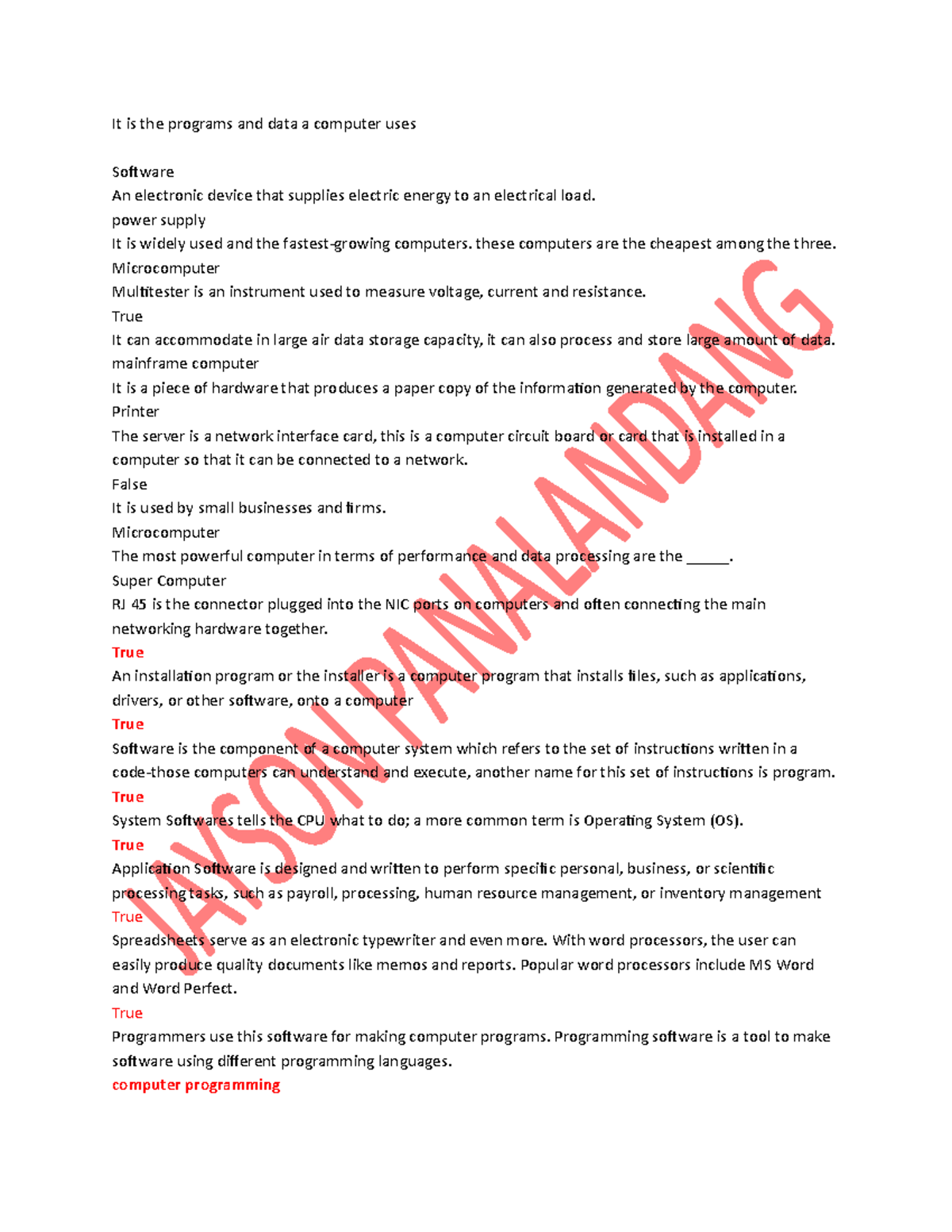 CSS NCII week 1-9 and week 11-19 compile by jayson panalandang - It is ...