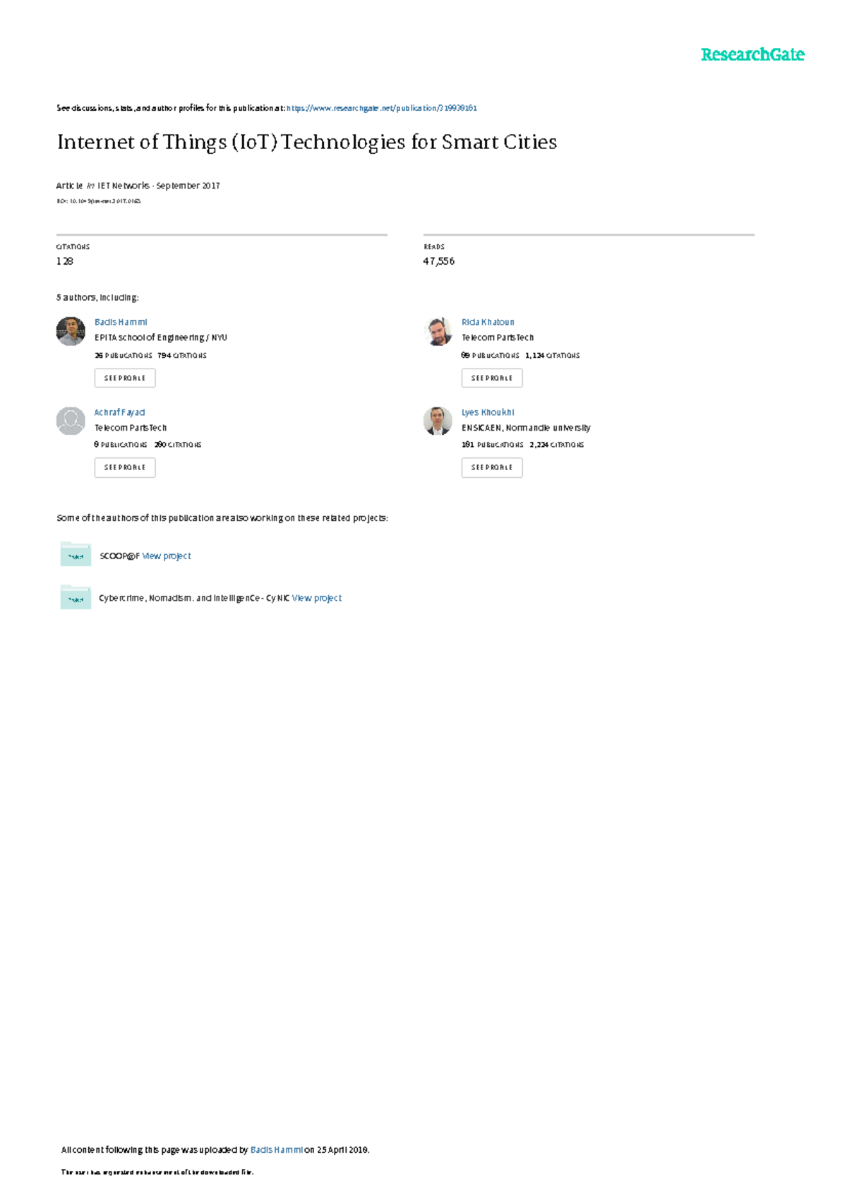 IET For Smart Cities Journal - See discussions, stats, and author ...