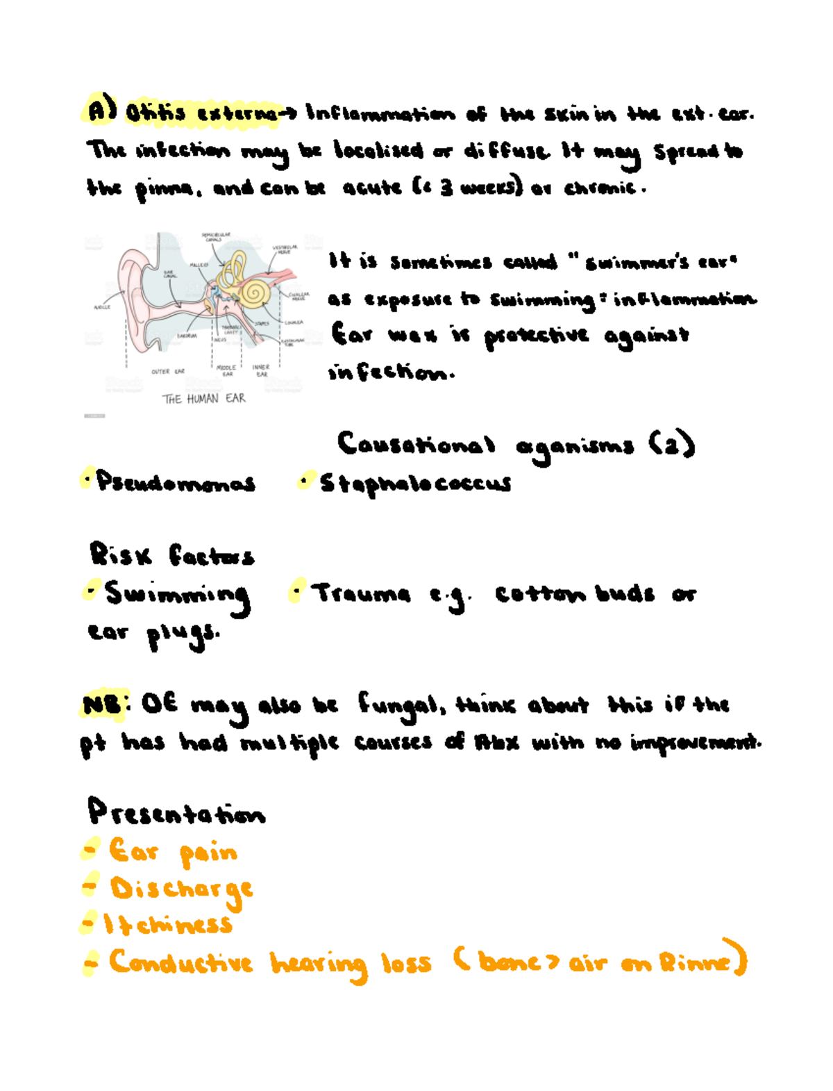 Otitis externa - Studocu