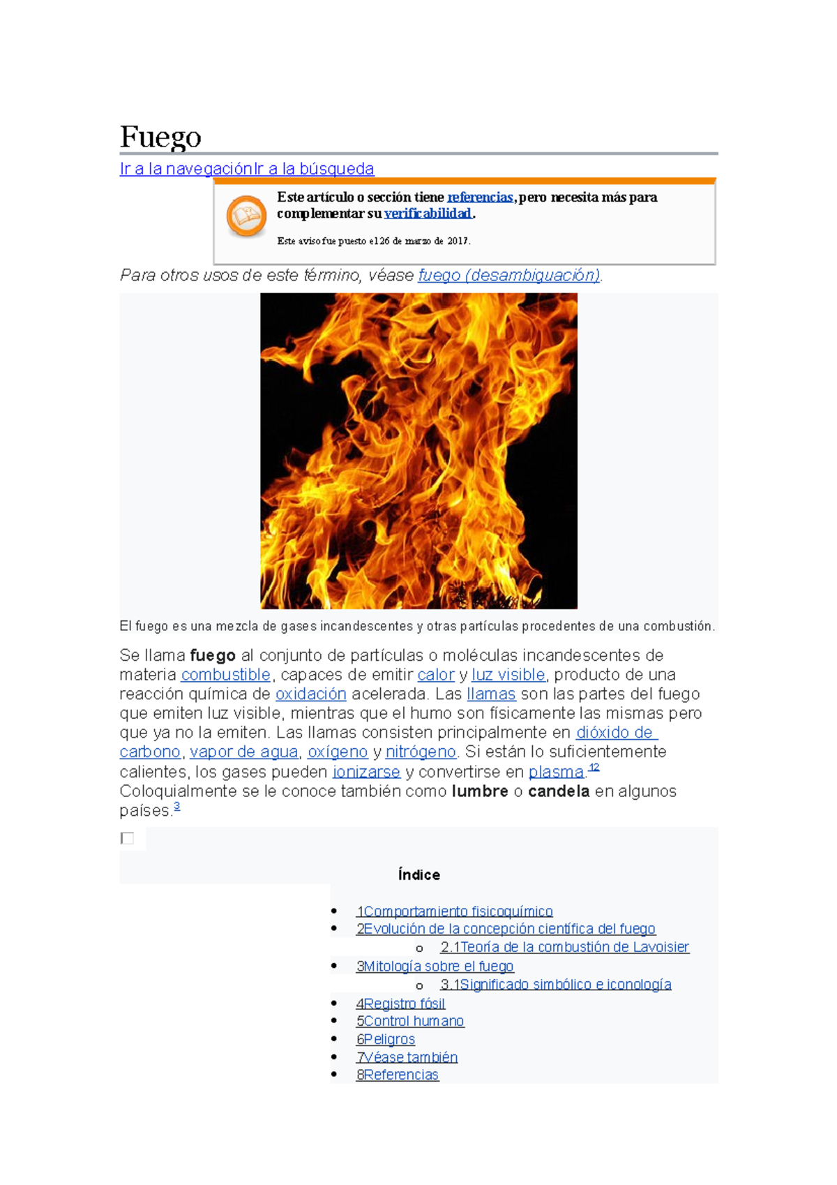fuego documetn wikipedia - Fuego Ir a la navegación Ir a la búsqueda ...