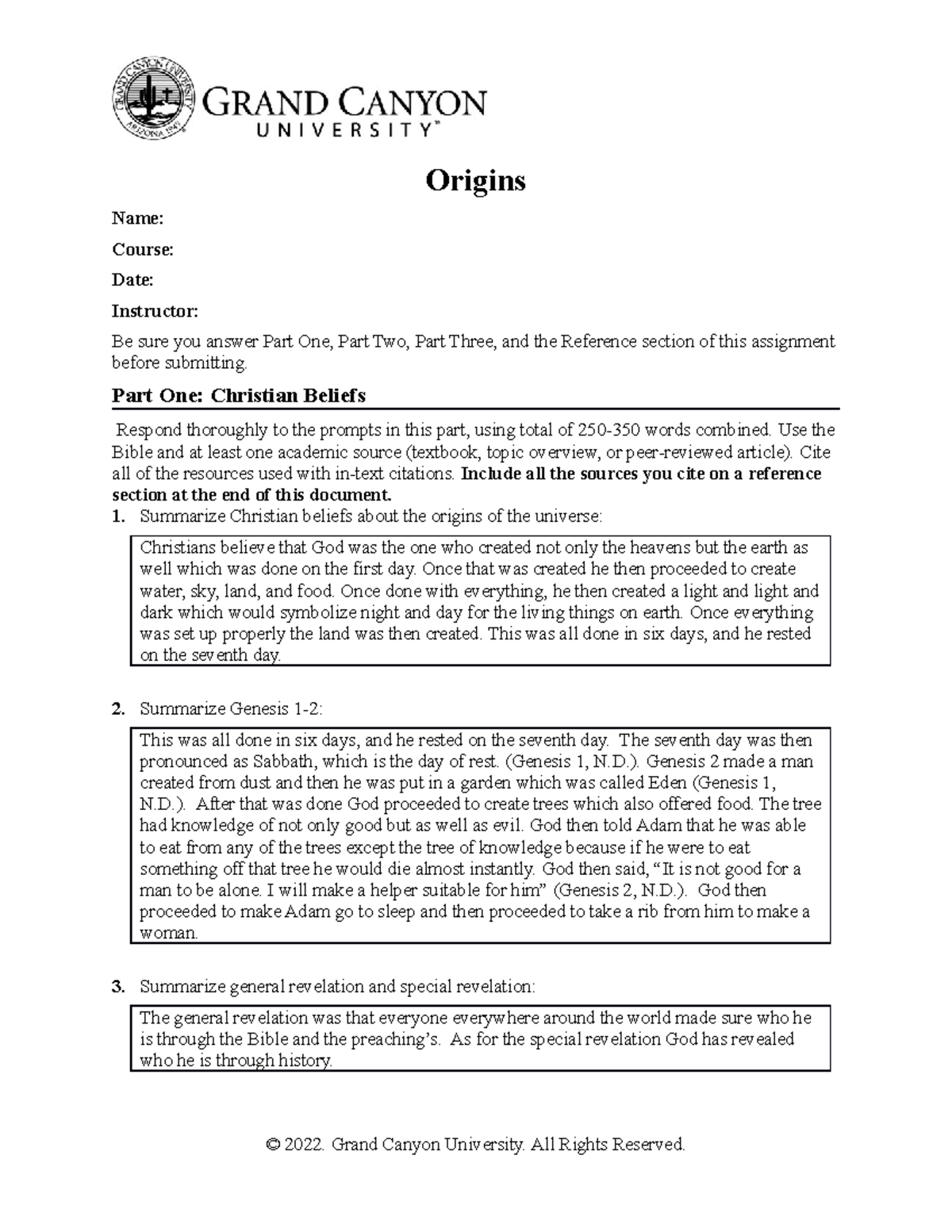 CWV 101 301 RS T2Origins Online - Origins Name: Course: Date ...