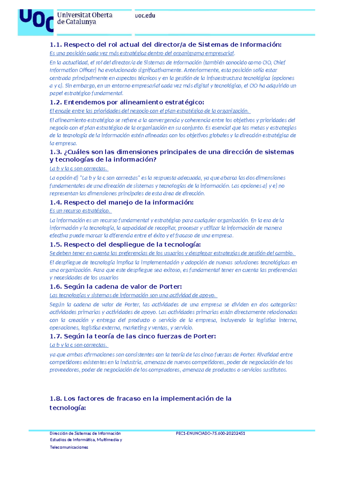 PEC 1 SOL Alineamiento estratégico y transformación digital - Respecto ...