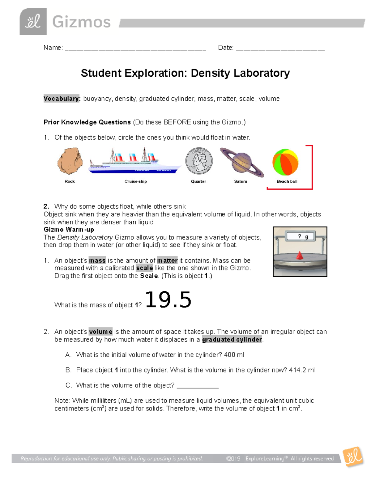 Gizmos Density Lab - aaaa - Name ...