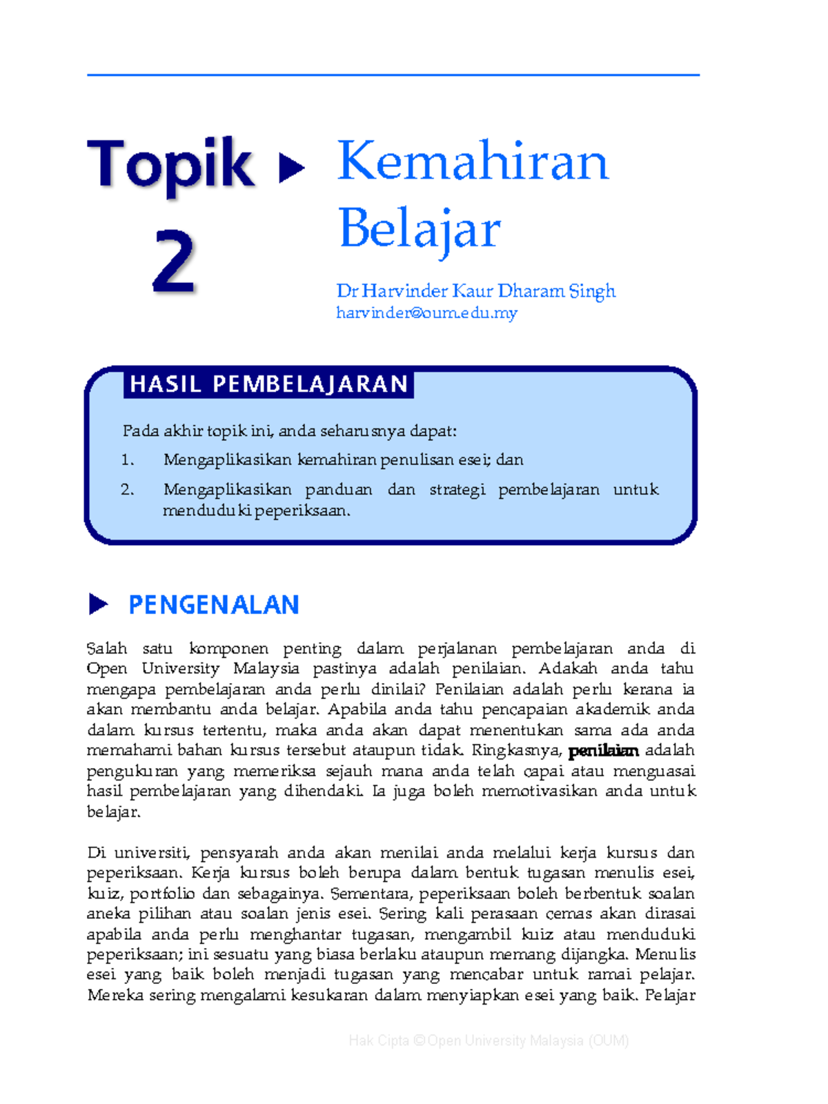 BM OUMH1603 T2 - assignment - PENGENALAN Salah satu komponen penting ...