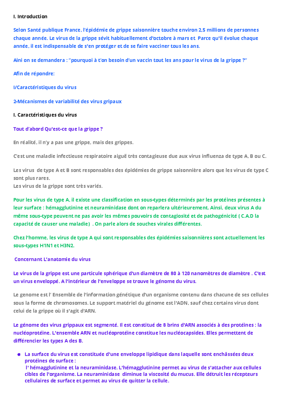 I. Introduction - Oral enseignement scientifique svt - I. Introduction ...