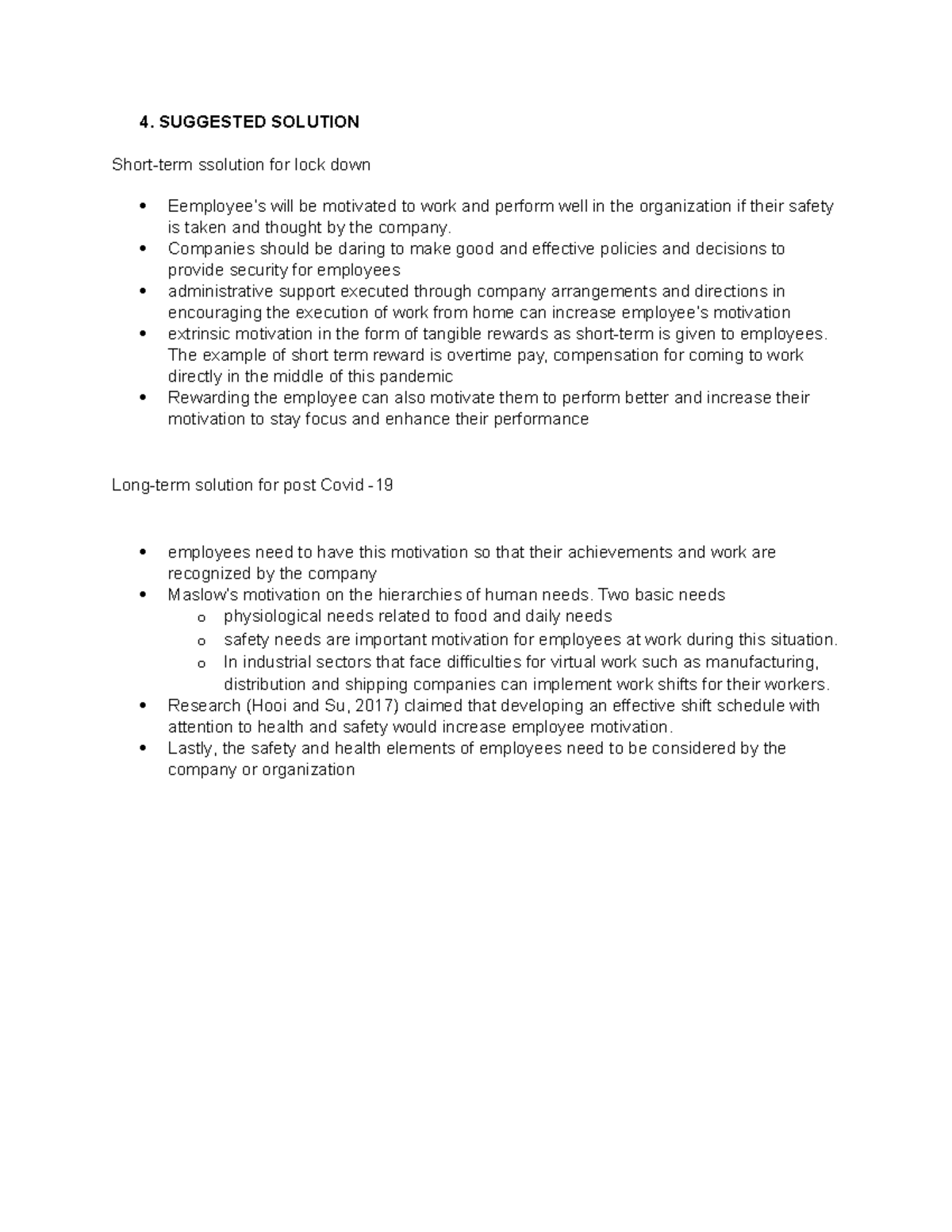 Suggested Solution - NIL - 4. SUGGESTED SOLUTION Short-term ssolution ...