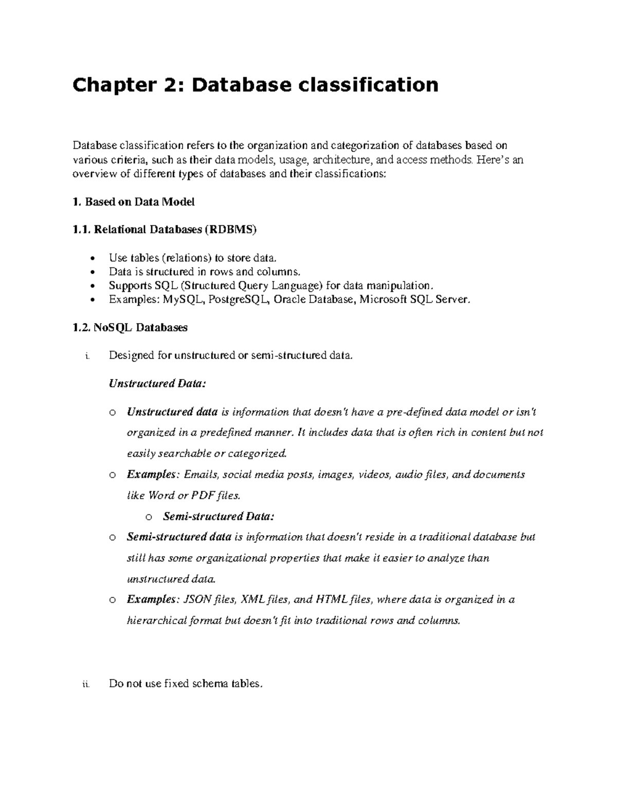 Database System Tutorial 2 3 - Chapter 2: Database classification Database classification refers ...