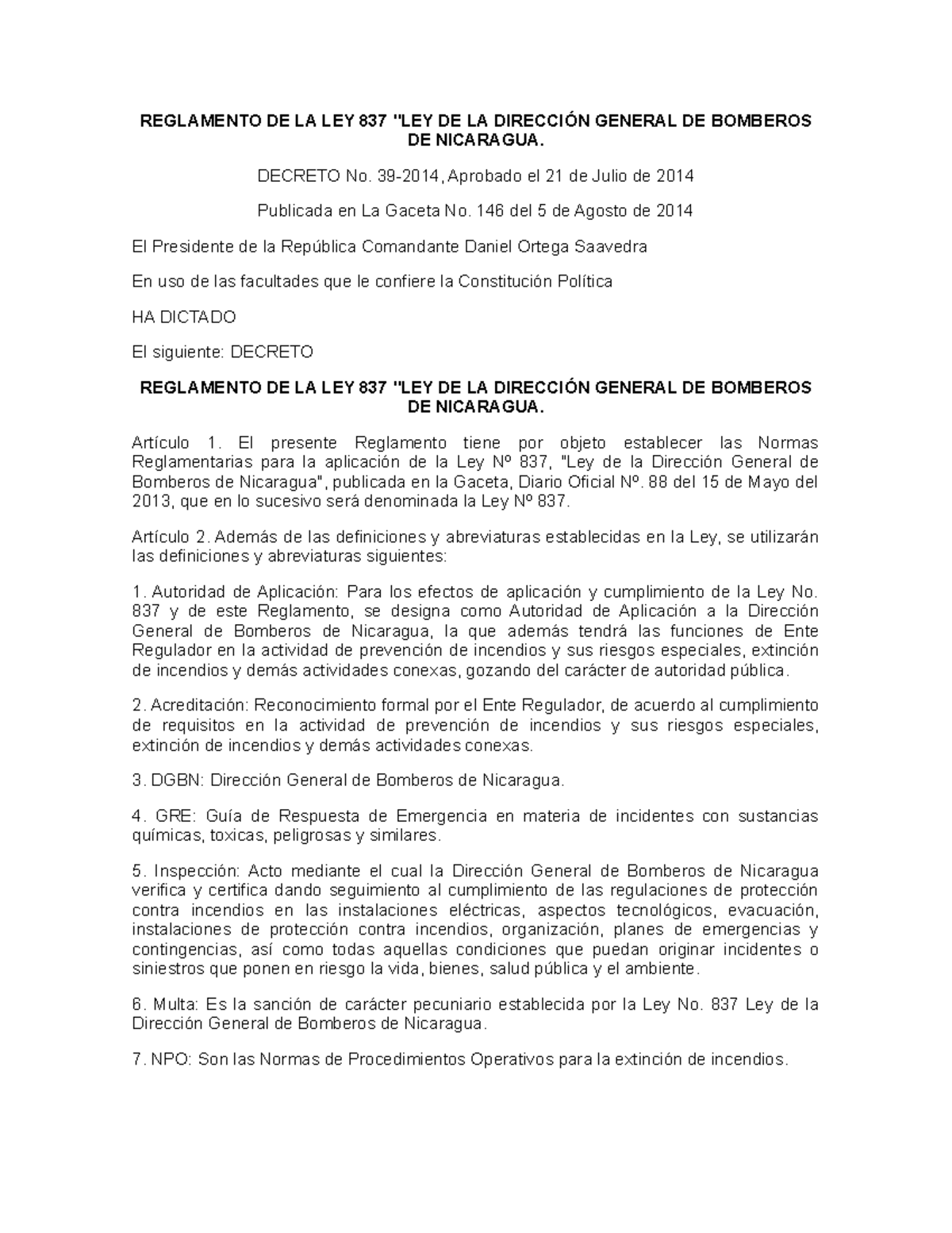 Reglamento DE LA LEY 837 - REGLAMENTO DE LA LEY 837 "LEY DE LA ...