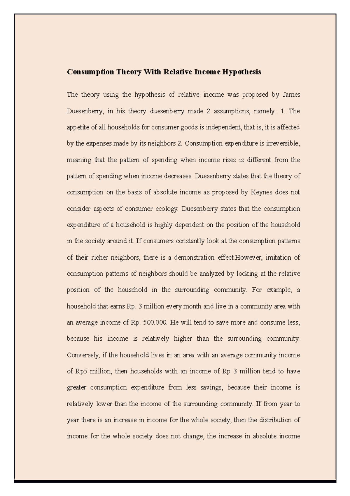 ECON 2020 - Consumption Theory With Relative Income Hypothesis ...