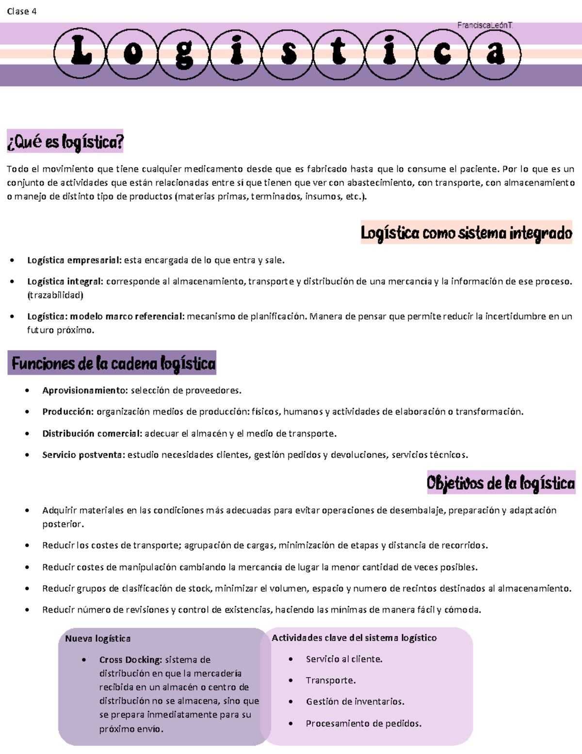 Logística (clase 4) - L o g i s t i c a ¿ Qu é es log í stica? Todo el ...