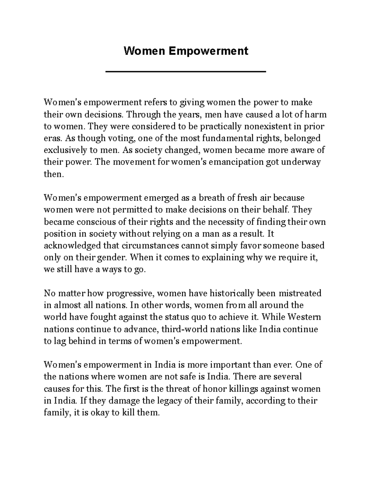 Women Empowerment - Women Empowerment _________________________ Women's ...