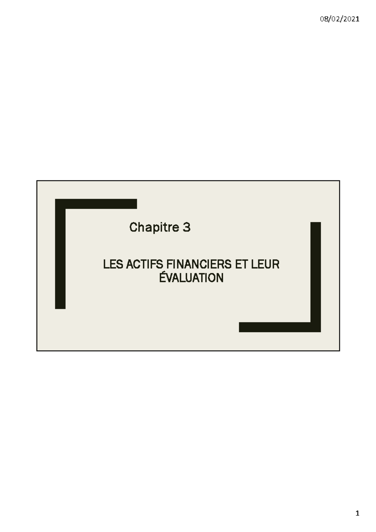 évaluation des actifs financiers - LES ACTIFS FINANCIERS ET LEUR ÉVALUATION Chapitre 3 ...