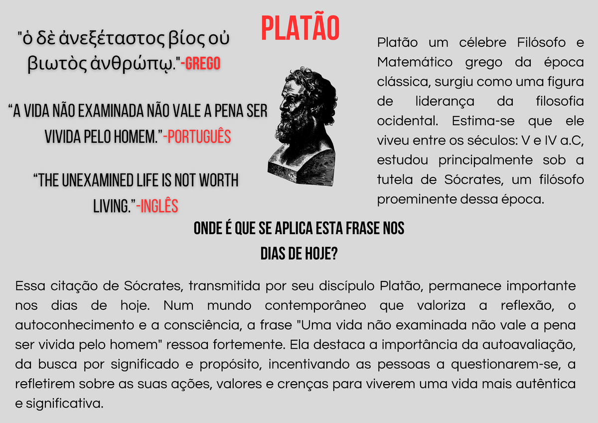 Filosofia - PLatao - Platão Platão um célebre Filósofo e Matemático ...