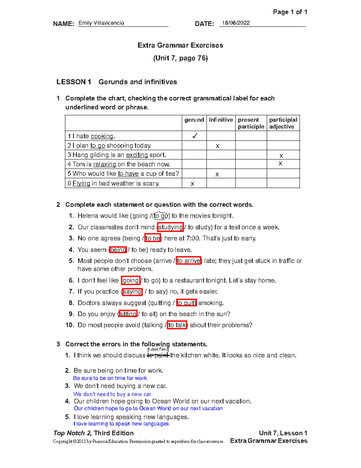 Extra Grammar Excercises JUST FOR FUN UNI 07 - NAME ...