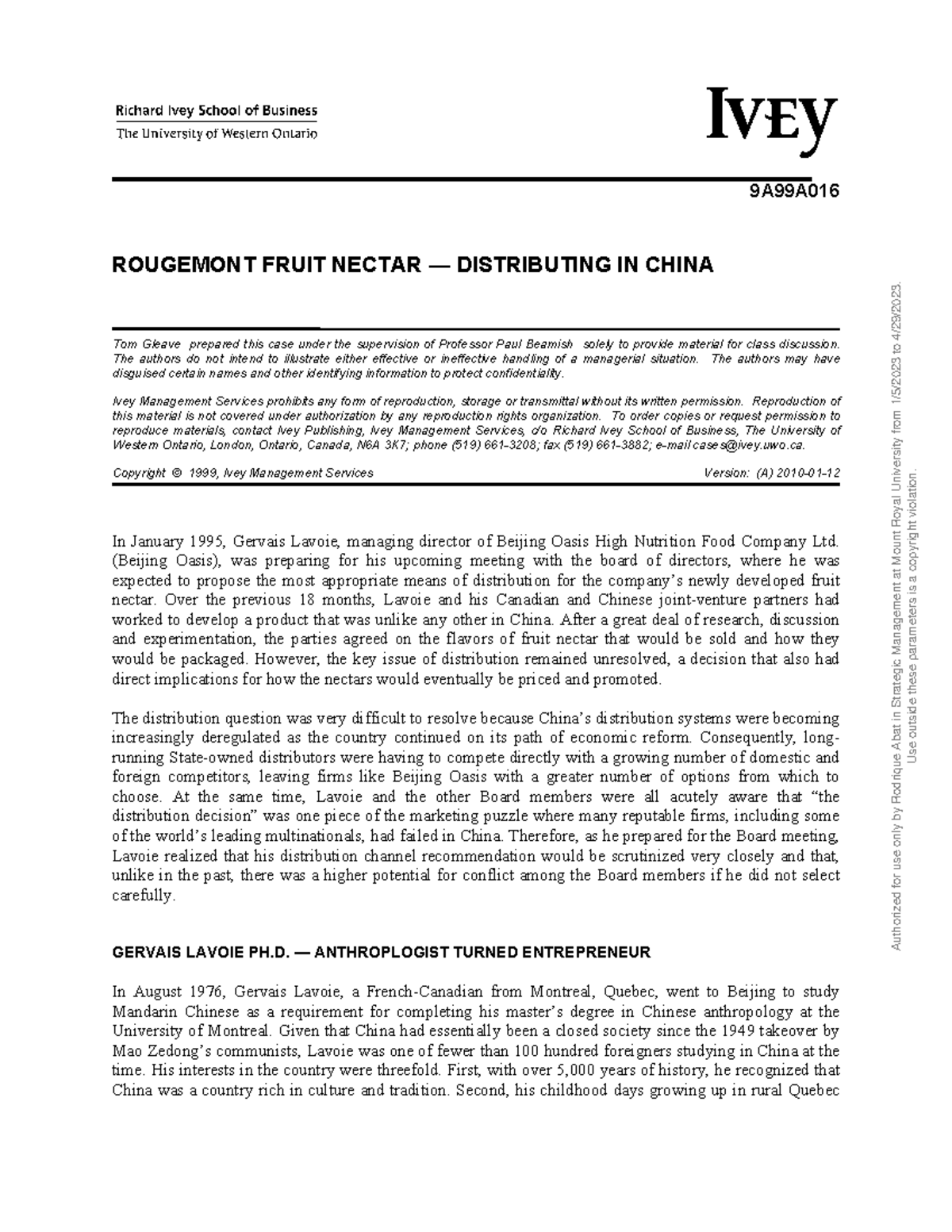 9A99A016 pcu - case study - S w 9A99A ROUGEMONT FRUIT NECTAR ...
