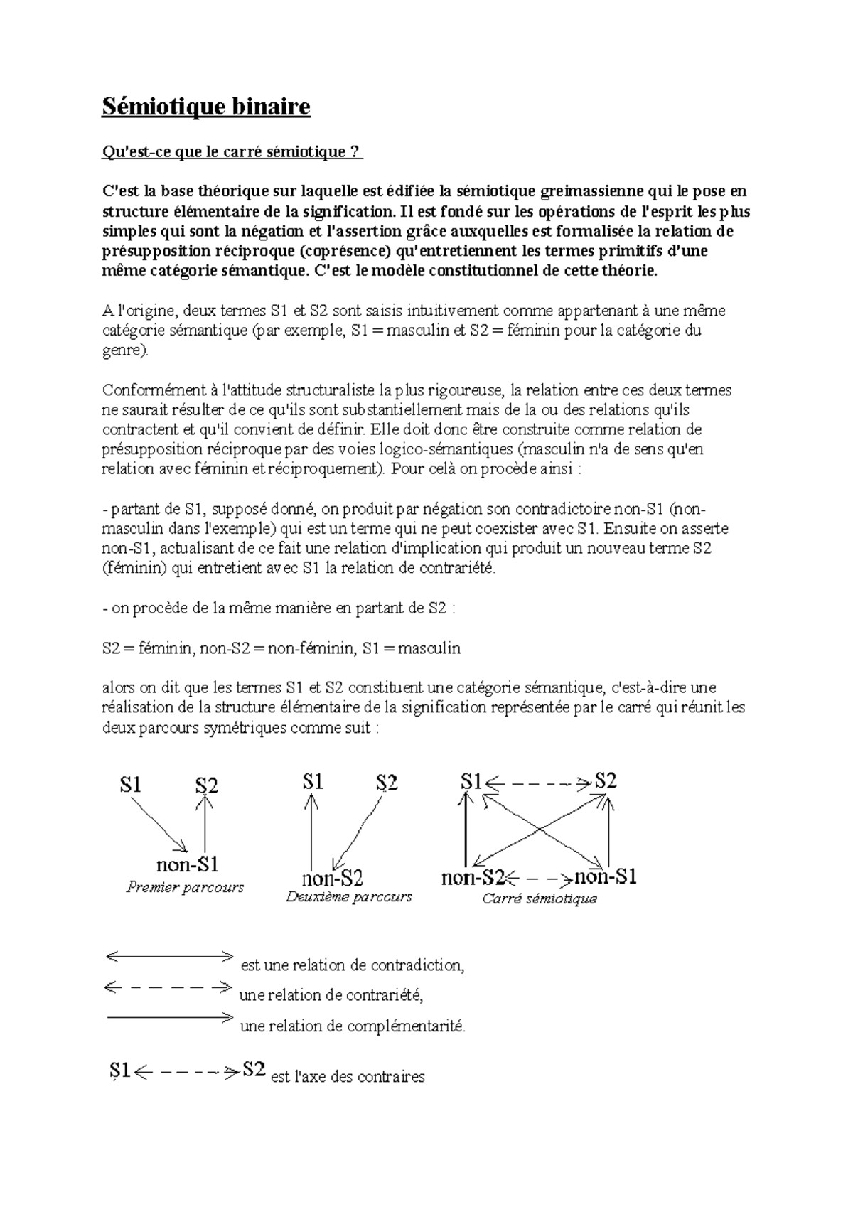 Semiotique binaire - semiologie - Sémiotique binaire Qu'est-ce que le ...