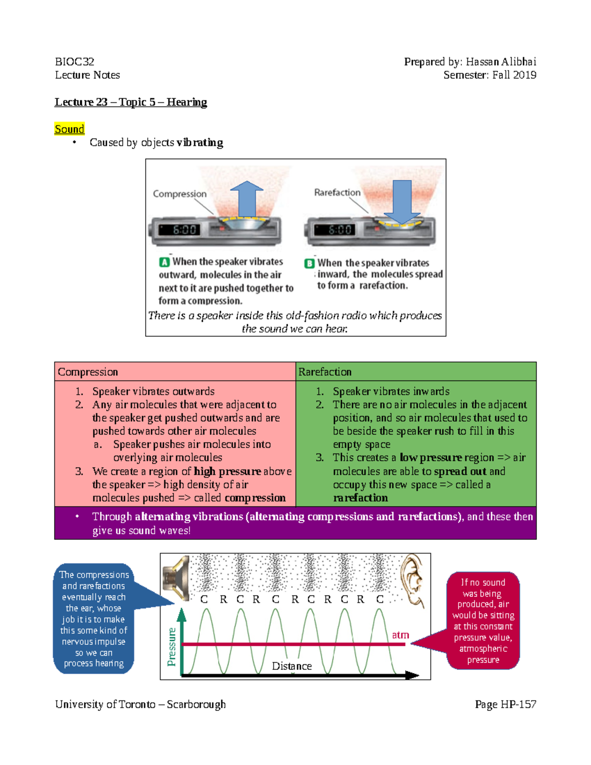 BIOC32 Lecture 23 - Lecture Notes Semester: Fall 2019 Lecture 23 ...