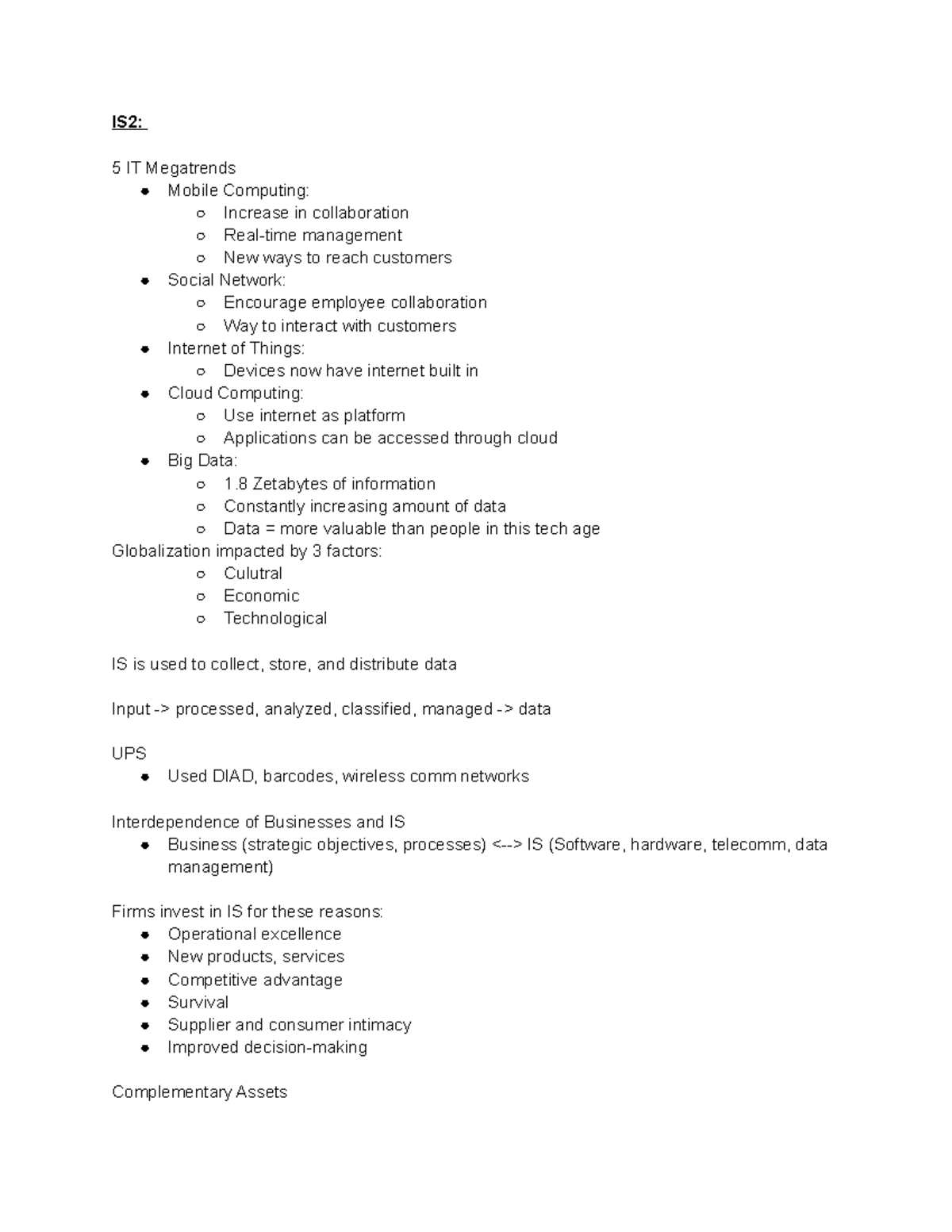 IS223 Lecture 1 Notes - QST IS 223 - BU - Studocu