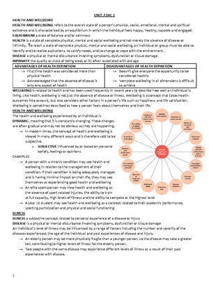 HHD UNIT 3 - notes - VCE HEALTH AND HUMAN DEVELOPMENT NOTES UNIT THREE ...