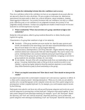 Chapter notes - Chapter 7 Social In uence: Conformity, social roles ...