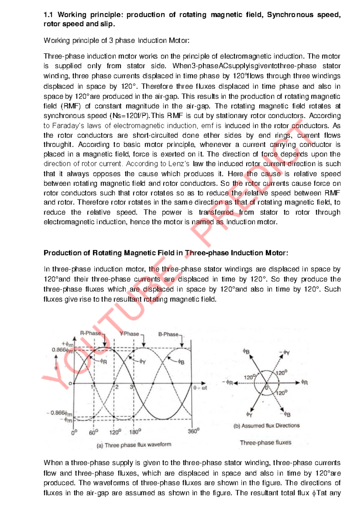 Unit1 Three phase Induction Motor - 1 Working principle: production of ...