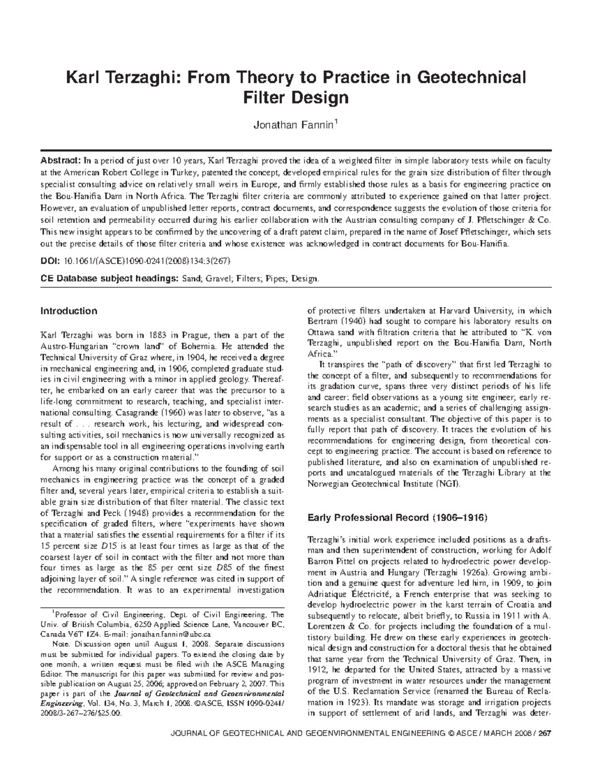(Jonathan Fanin) Karl Terzaghi From Theory to Practice in Geotechnical ...