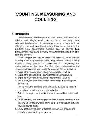 Counting, Measuring AND Counting Material-2 - 2. Measure Measuring in ...