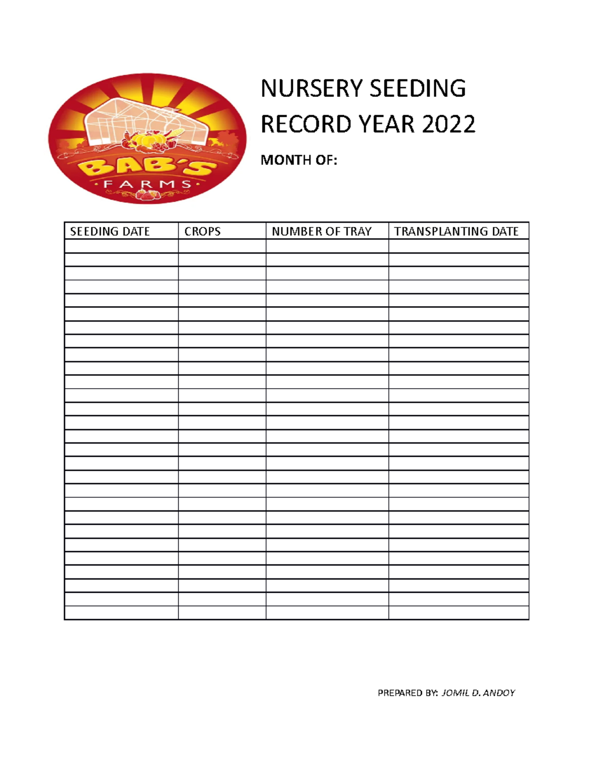 BABS FARM Files - FARMING ORGANICALLY - NURSERY SEEDING RECORD YEAR ...