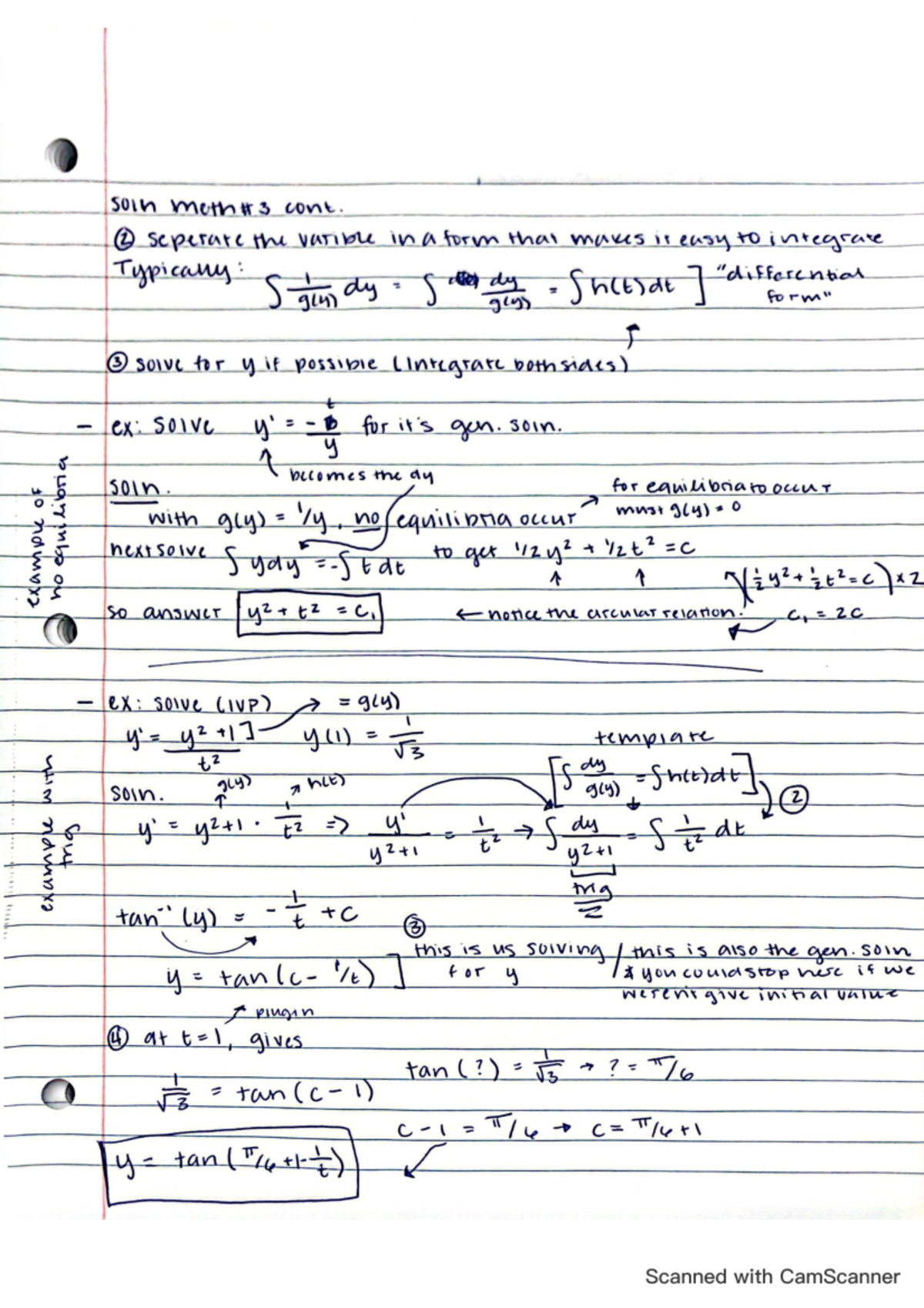 initial value problems and ODE's - soin cont. 2 seperate the varible in a form that makes is ...