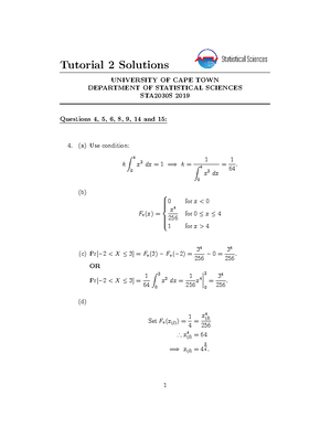 STA2030S - UCT - Theory of Statistics - Studocu