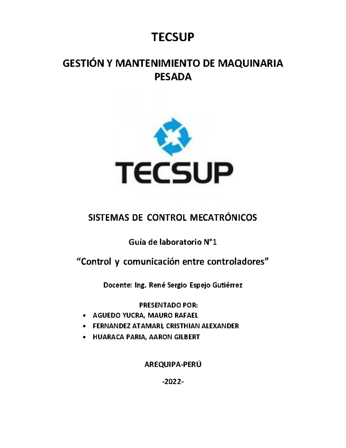 Lab 1 Control y comunicacion entre controladores - TECSUP GESTI”N Y ...