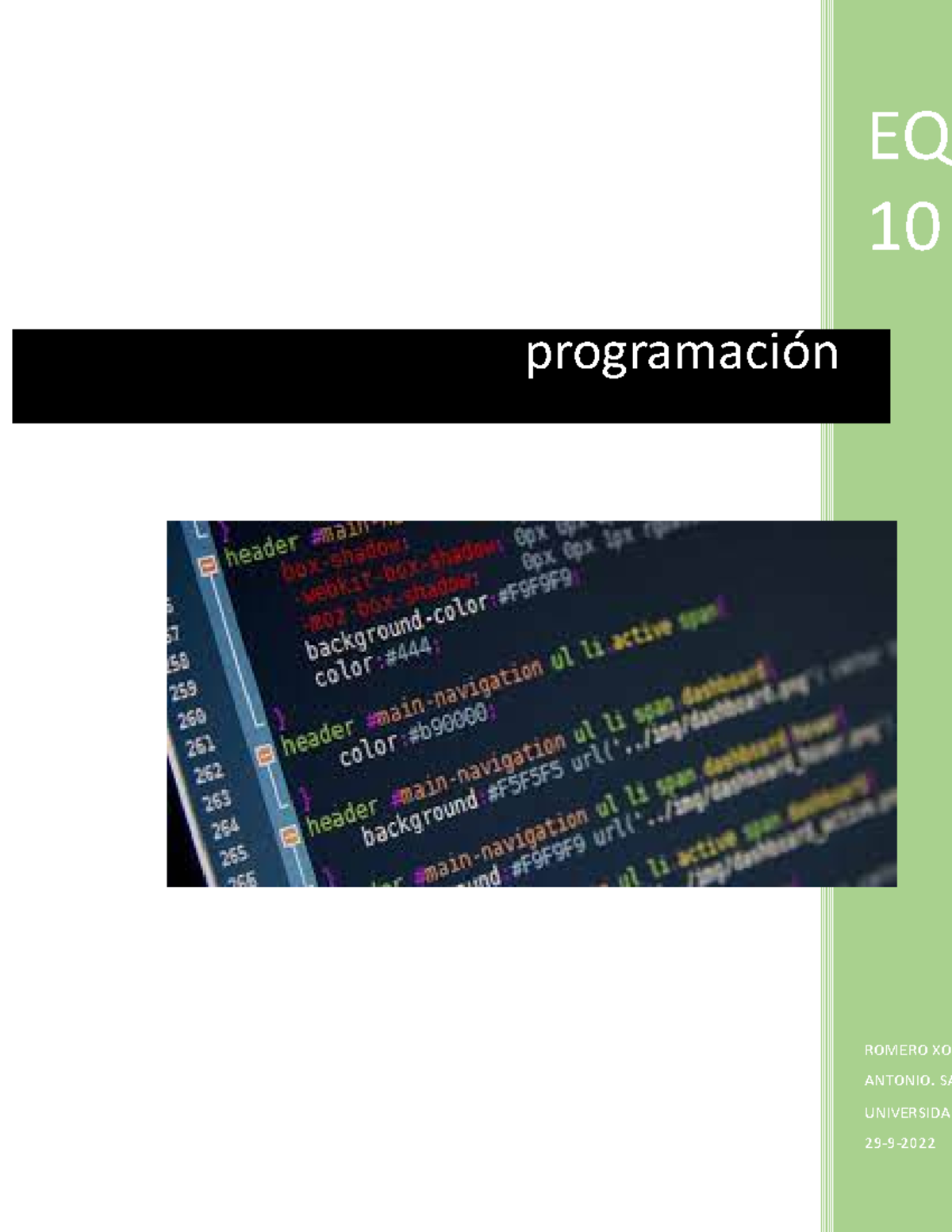 Marco antonio y jesus - programacion - EQU 10 ROMERO XOC ANTONIO. SA ...