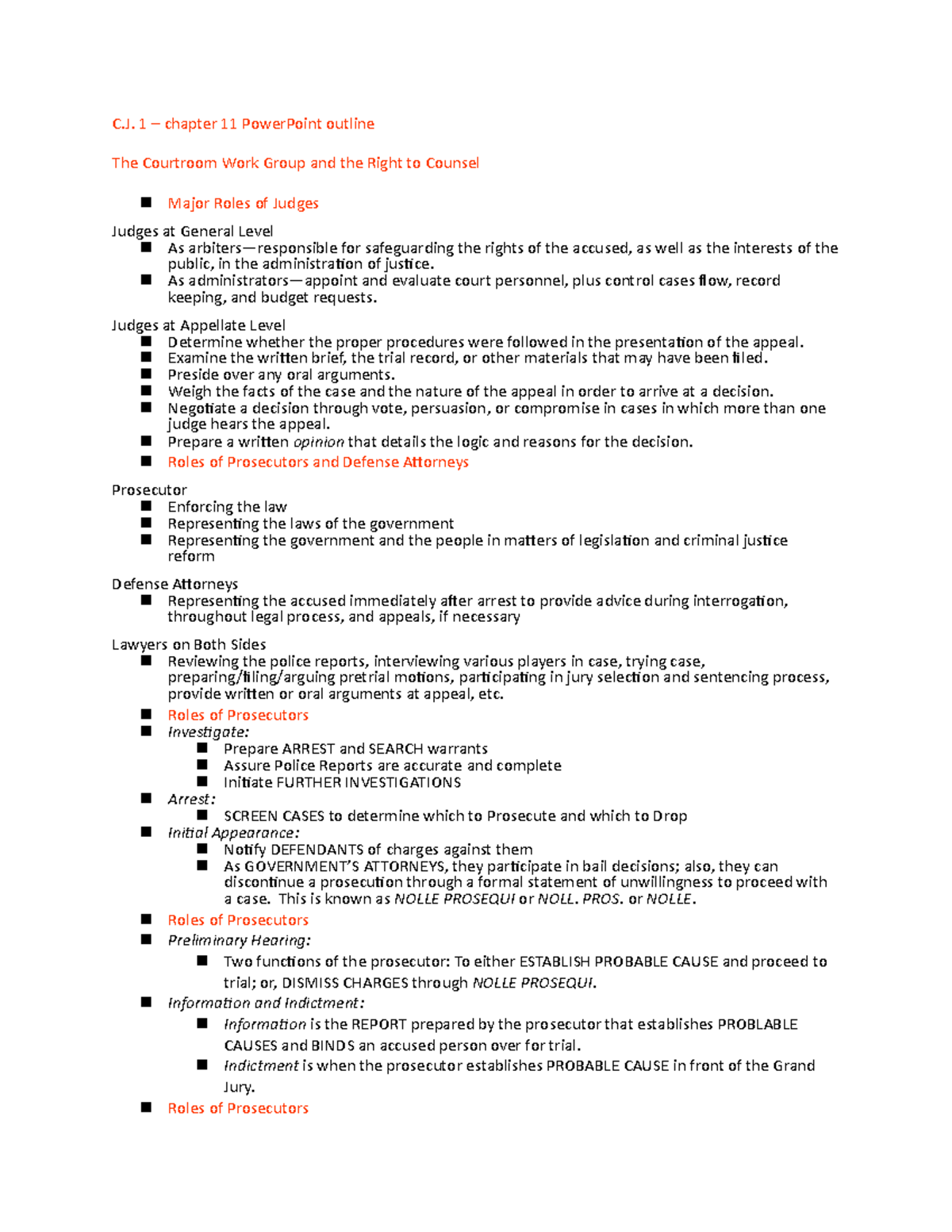 CJ 1 ch 11 outline - chapter outlline - C. 1 chapter 11 PowerPoint ...