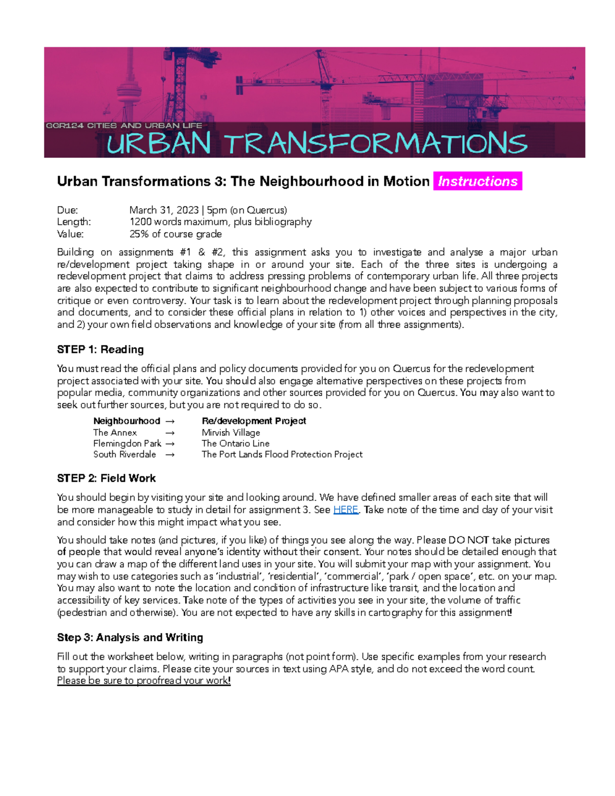 Urban Transformations Assignment 3 - Urban Transformations 3: The ...