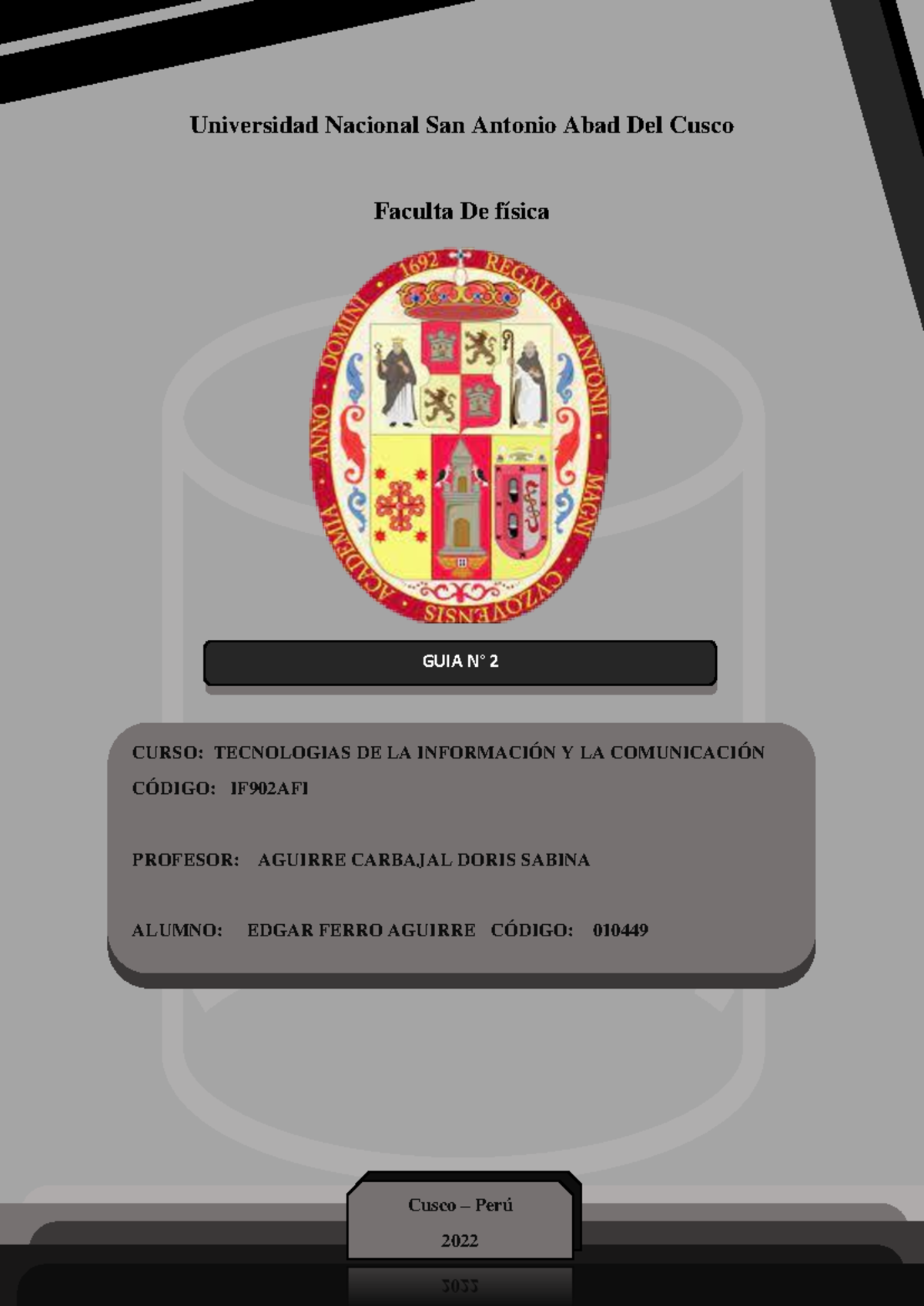 GUIA Numero 2 TIC - INFO - Universidad Nacional San Antonio Abad Del Cusco Faculta De física ...