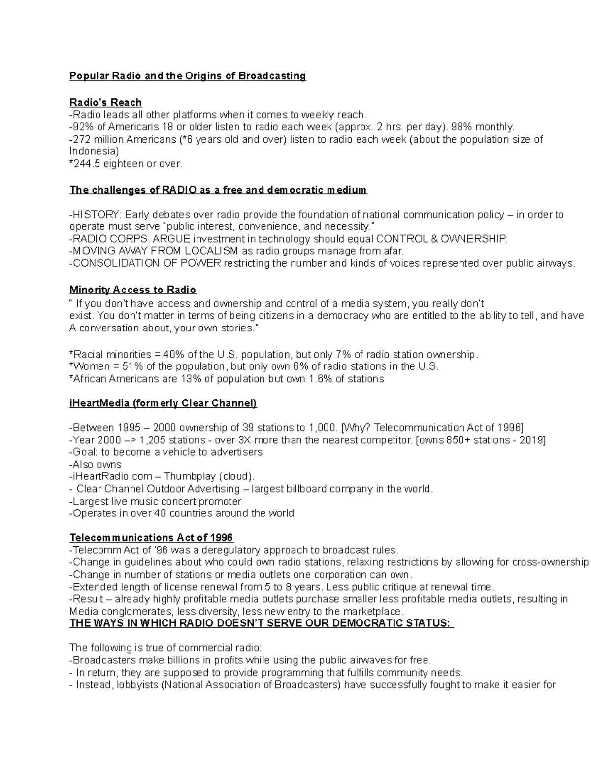 Radio Notes - Popular Radio and the Origins of Broadcasting Radio’s ...