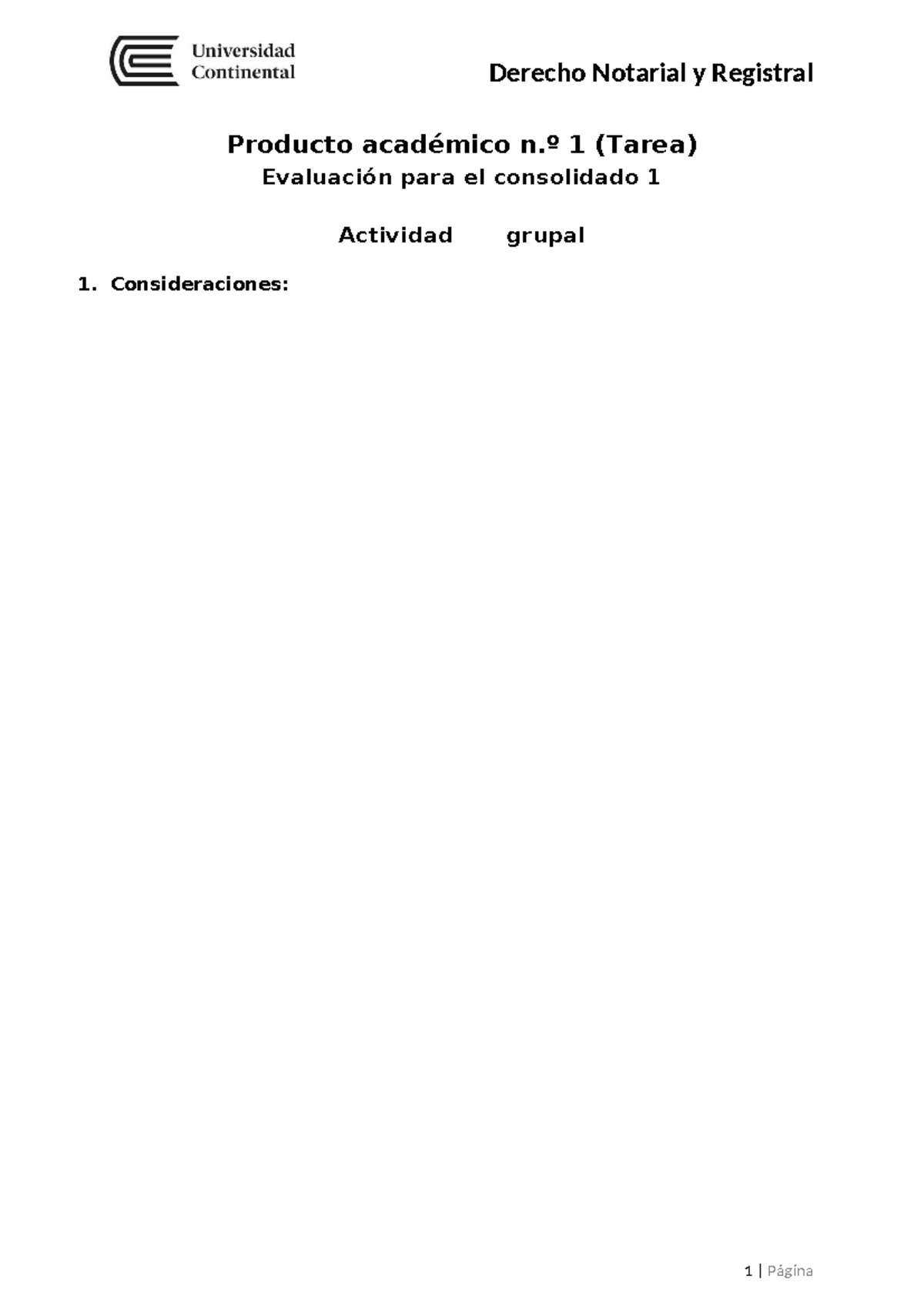 Producto académico n.º 1 (Tarea) - Producto académico n.º 1 (Tarea) Evaluación para el ...